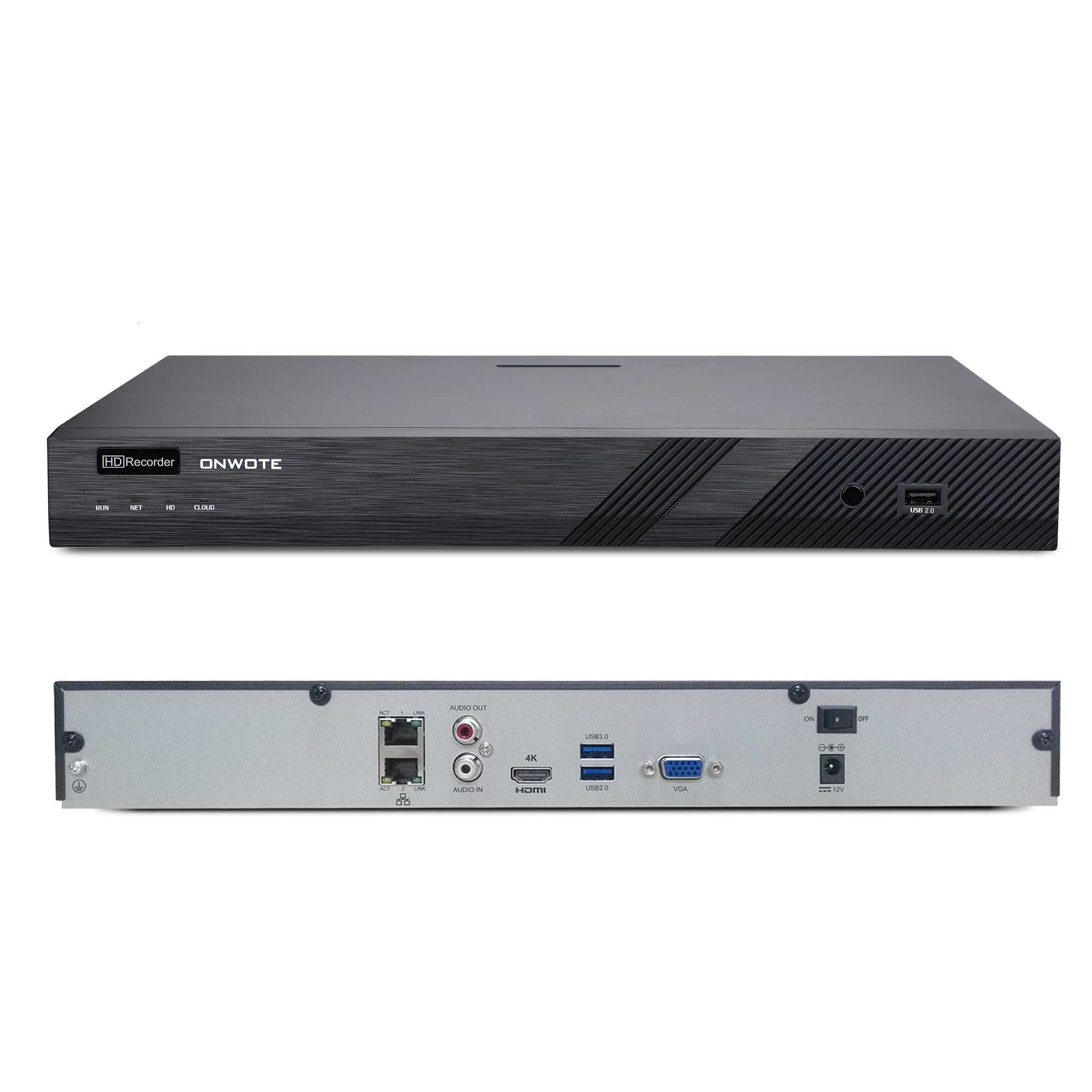 ONWOTE 4K 32 Channel NVR PoE IP Security Video Audio Recorder, Support 32CH Input 8MP/ 6MP/ 5MP, Multi-Mode Recording, NO Hard Drive, Work with PoE Switch, Support All ONWOTE PoE Camera