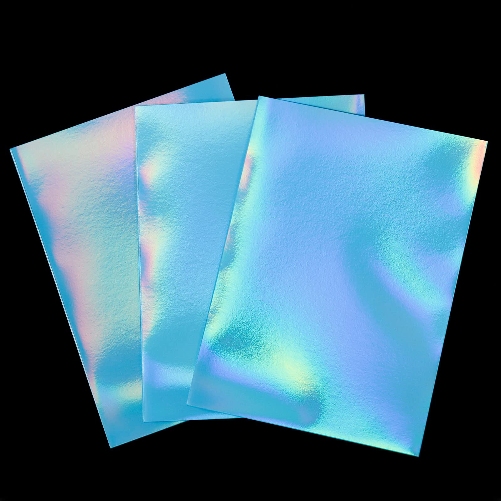 100pcs Light Blue Premium Matte Card Sleeves Fit for MTG Card Matte Sleeves, Rainbow Holographic Card Sleeves Unique Design