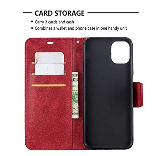 Glow Co, Ltd. iPhone 12 Notebook Type Case with Strap, Red, Tempered Glass & Stylus Pen Included 407-1-02
