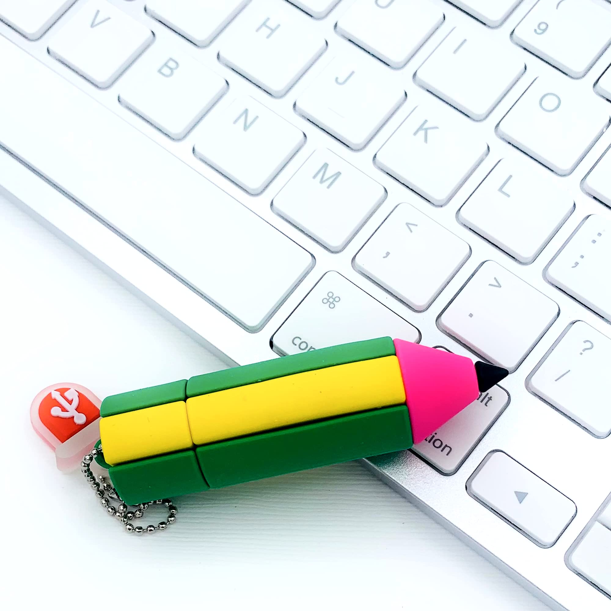 Cute USB Flash Drive - Fun USB 16GB - 16GB Storage Pen Drive - 16GB USB Drives(Yellow/Green Pencil)