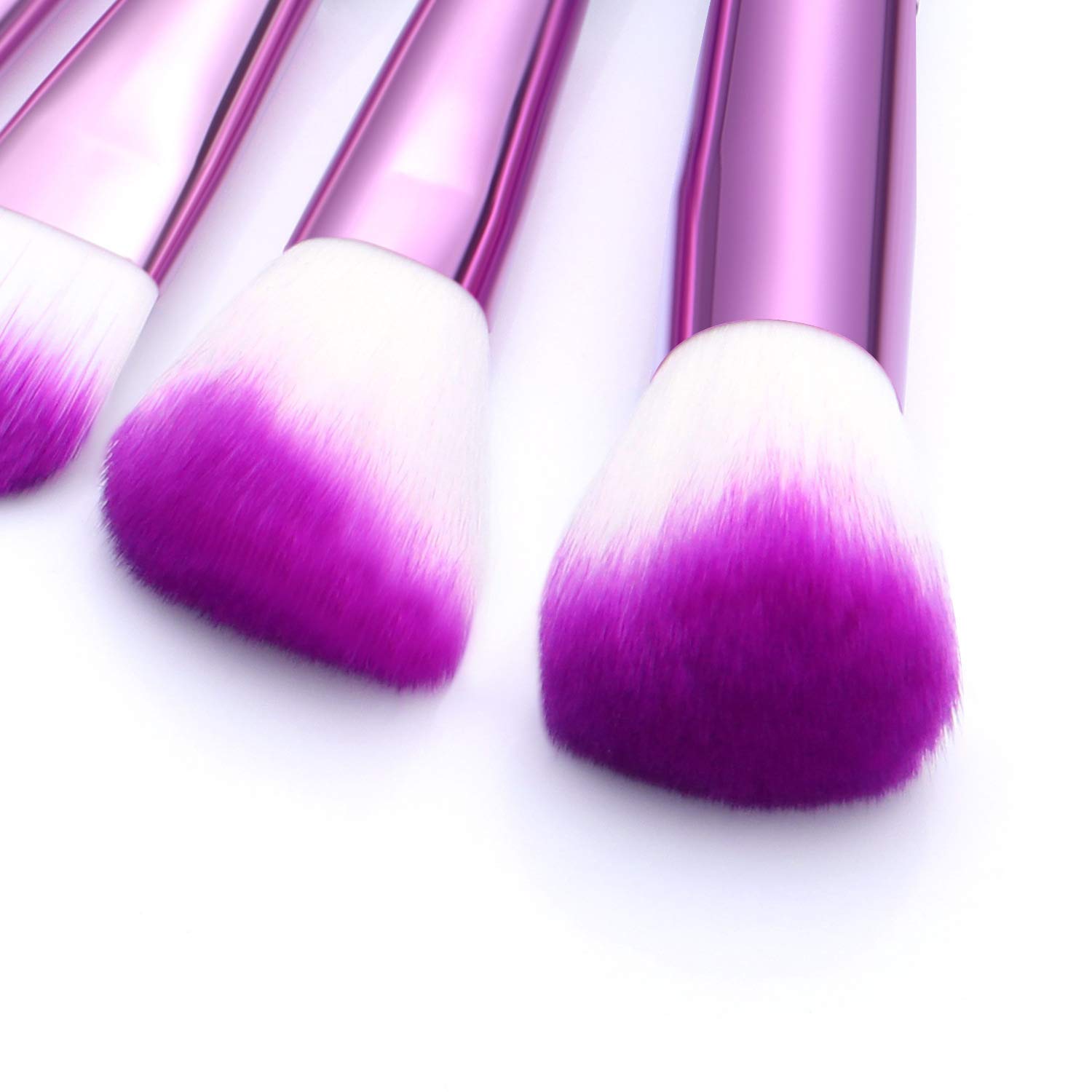 10 Pieces Crystal Glitter Makeup Brushes Premium Synthetic Fiber Makeup Brush for Foundation Powder Concealers Blush and Eyeshadow (Purple)