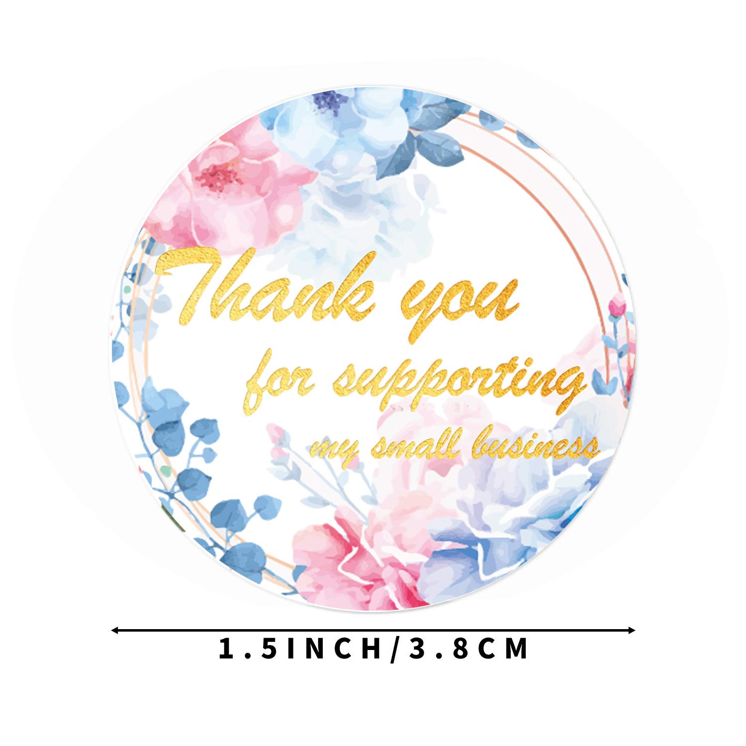 1''/25mm Thank You Stickers, 500pcs Circle Adhesive Label Per Roll, for Sealing,Wedding,Birthday and Party (1inkaqi)