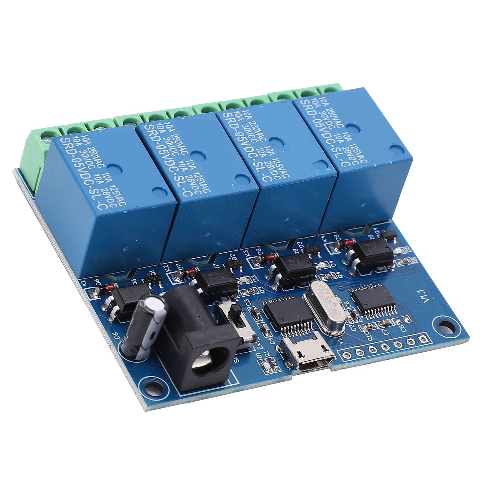 RANNYY USB Relay Module,DC5V 4 Channel Relay Module USB Computer Control Relay Switch High Performance Chip LCUS-4