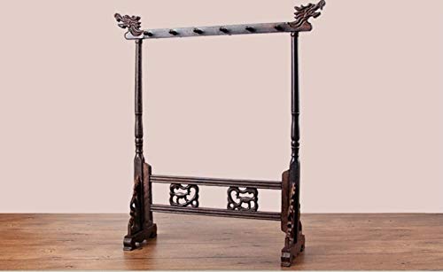 6 Pcs Brush Pen Set with Stand Holder Chinese Calligraphy Painting Art Wood Shelf Include Writing Brush