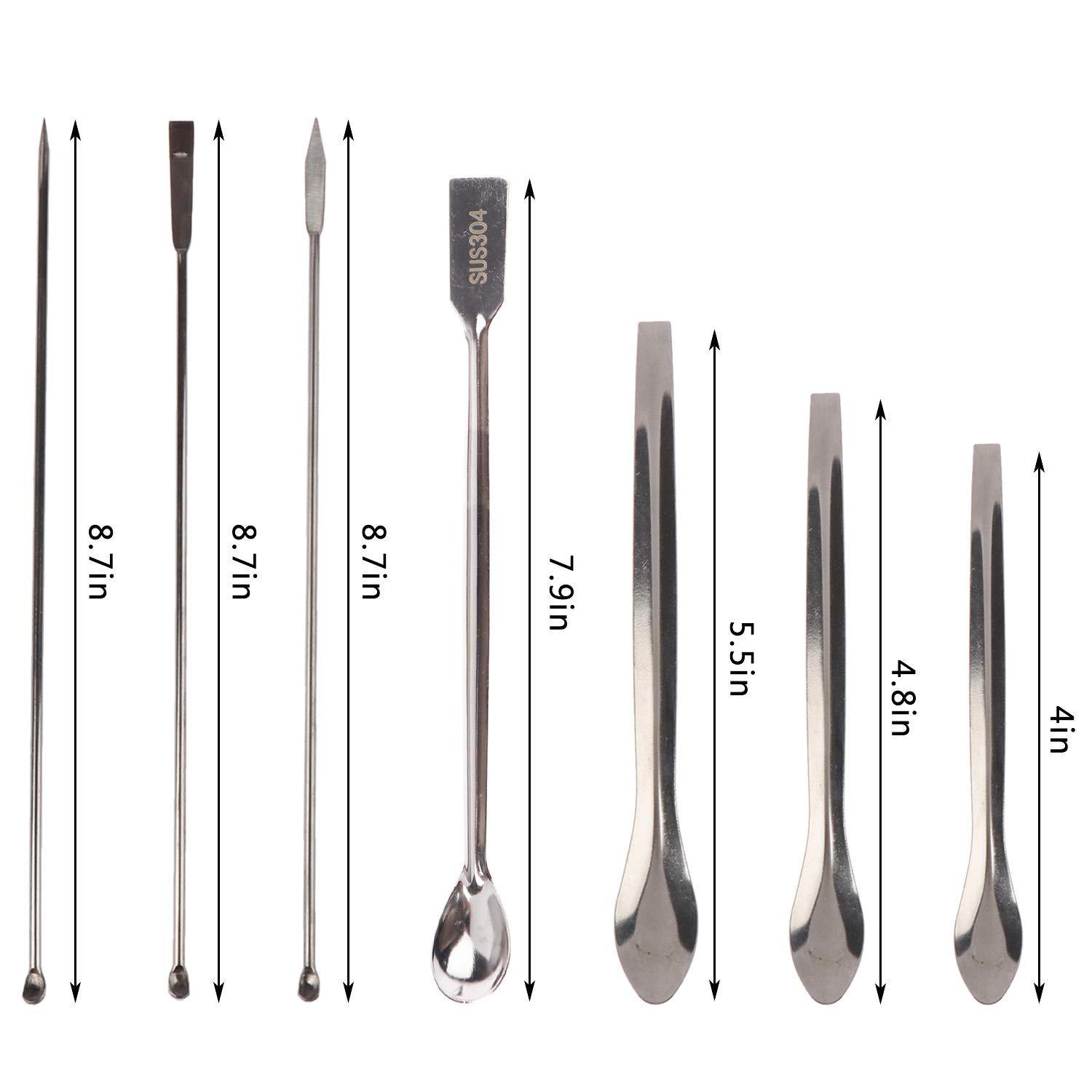 24 Pieces Stainless Steel Lab Spatula Micro Lab Scoop Stainless Steel Micro Spatula for Powders Gel Cap Filler