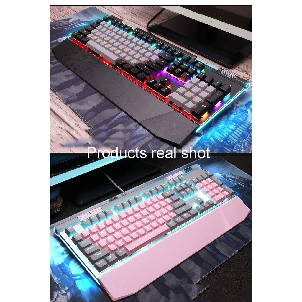 ARCH USB Gaming Keyboard Wired Ergonomic Mechanical Keyboard with Media Key for Windows Desktop, Computer (Color : Pink)