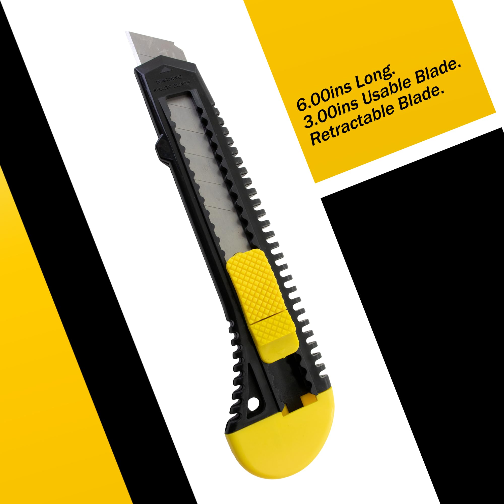 10 Bulk Utility Knives Box Cutters Snap Off Blades Black