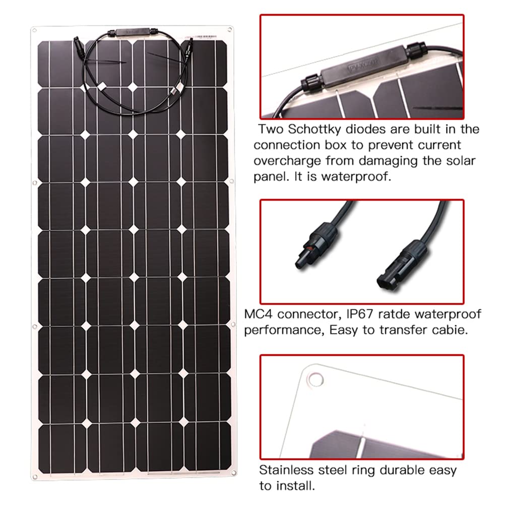 1000 Watt Solar Panel Kit 2pcs 500 Watt Monocrystalline Solar Panels 12v-24v Flexible Solar Panel with 40a Controller Battery Charging Car Battery Camper Rv Yacht Battery Boat…