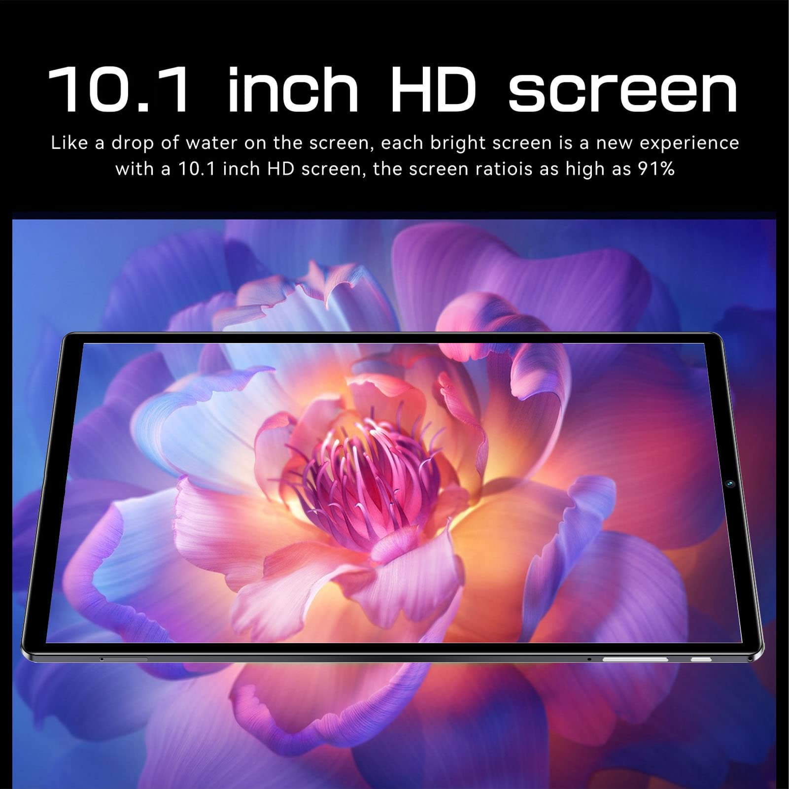 10.1 Inch Android 11 Tablet, Smart Gaming Tablet, Octa Core CPU, 4GB RAM 64GB ROM, 8MP+16MP Camera, IPS Display, BT5.0, 2.4G/5G WiFi, Dual Speaker, Dual SIM Slot, 8800mAh Battery (Black)