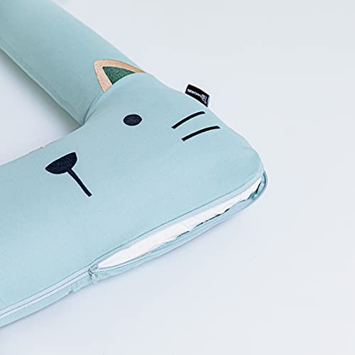 Kangaruru All in One Seatbelt Adjuster and Pillow with Neck and Headrest Cushion for Kids (Puppy_Gray)
