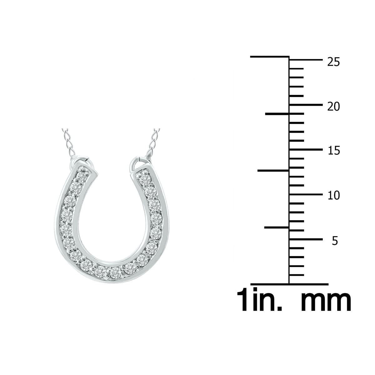 14k White Gold Diamond HorseShoe Pendant