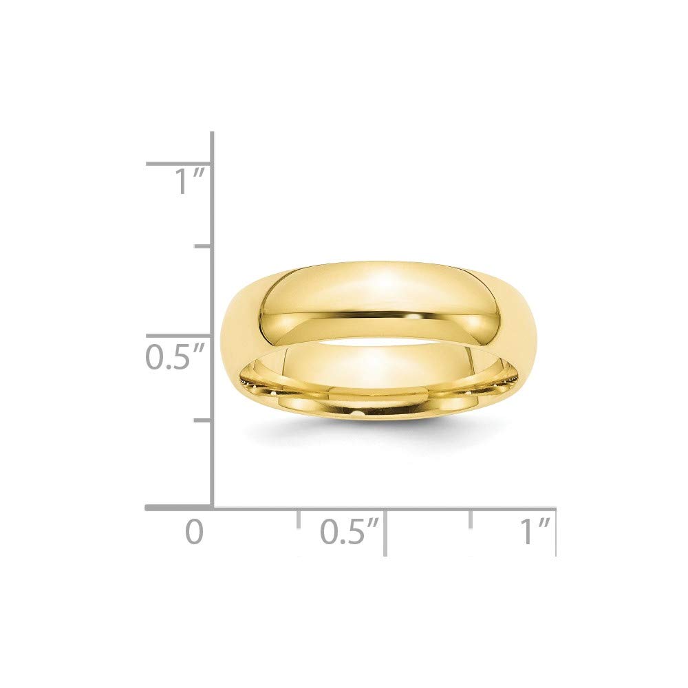 10k Yellow Gold 6mm Standard Comfort Fit Wedding Band Ring Fine Jewelry For Women Gifts For Her, Size 9