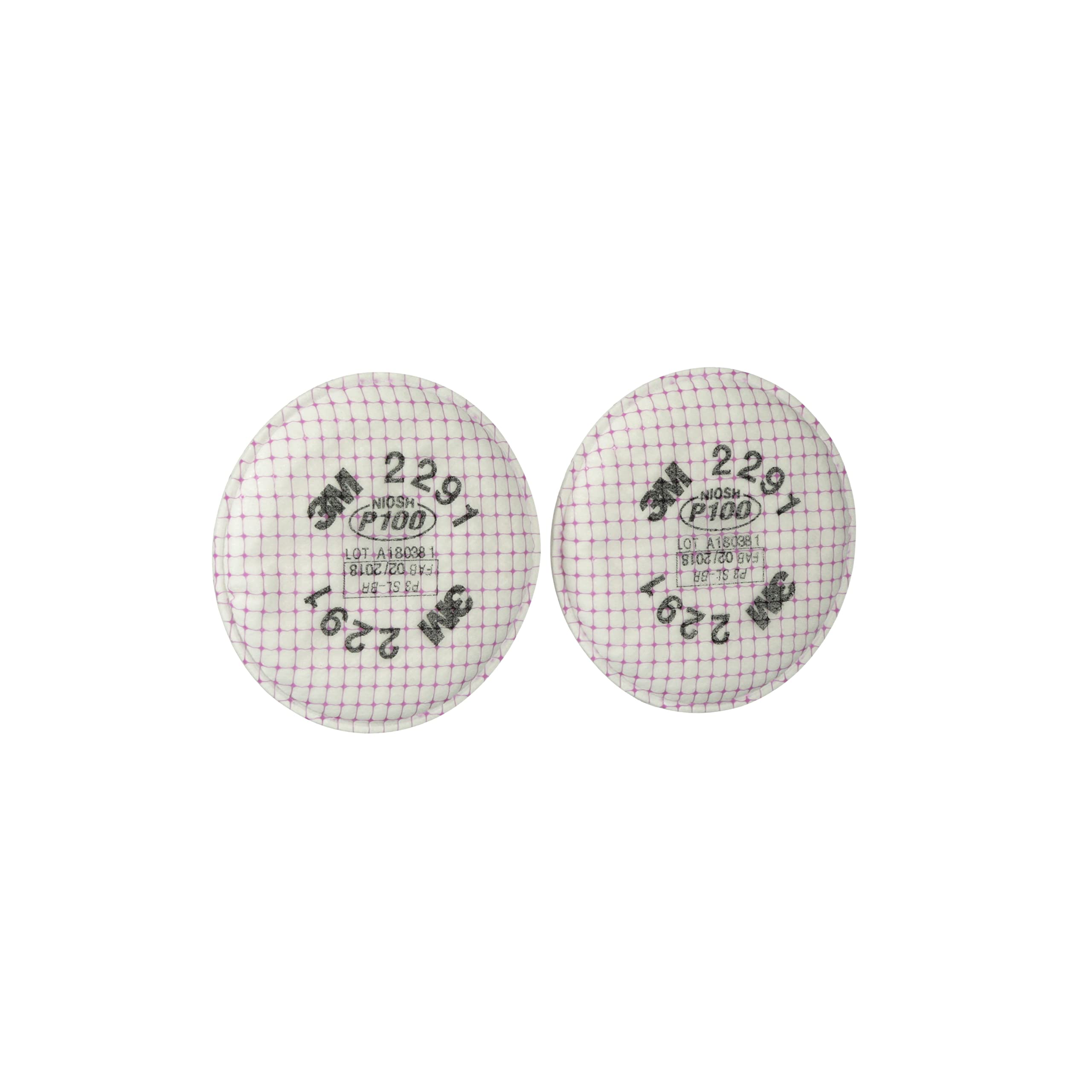 3M P100 Advanced Respirator Filter 2291, 1 Pair, Helps Protect Against Oil and Non-Oil Based Particulates, Mining, Shipbuilding, Abatement, Utilities