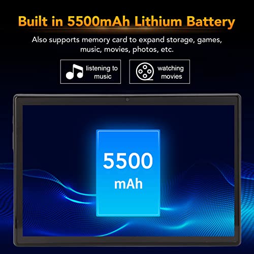 10.1 Inch Blue Tablet for Android 8.1, 4GB RAM 32GB ROM Dual Card Dual Standby HD Tablet with Card Pin, 5MP Front 13MP Rear Tablet for Study, Work, Game(#1)