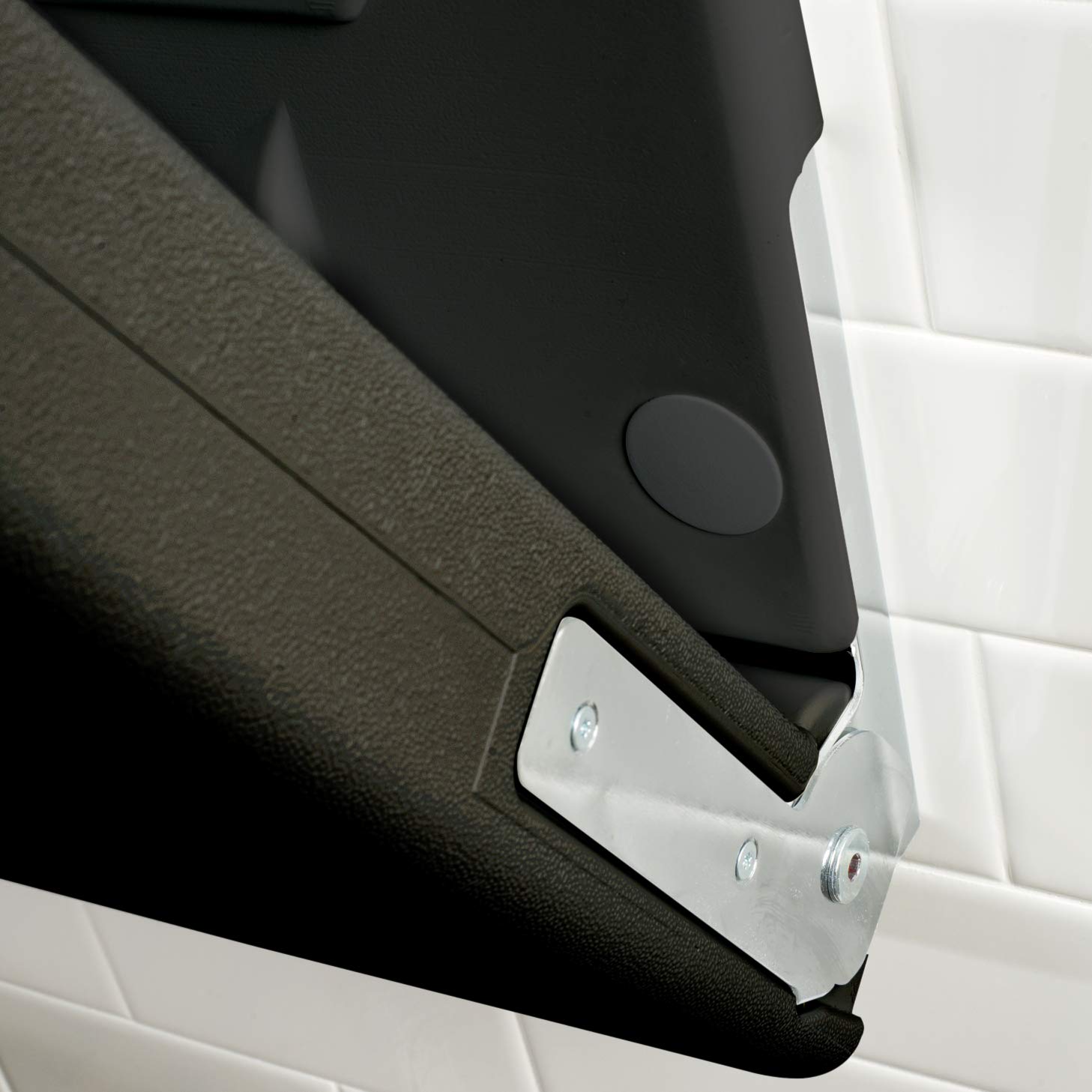 Foundations 100-EH-02 Classic Horizontal Surface-Mounted Baby Changing Station for Commercial Restrooms, Includes Safety Straps and Liner Dispenser, Easy to Clean & Install, Made in The USA (Black)