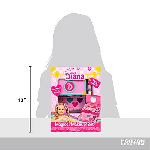 Love, Diana Magical Make-Up Set by Horizon Group USA, Play Dress Up Makeup, Create DIY Lip Balms, Includes Over 20 Cosmetic Accessories, 250+ Stickers, Reusable Makeup Case & More, Multi