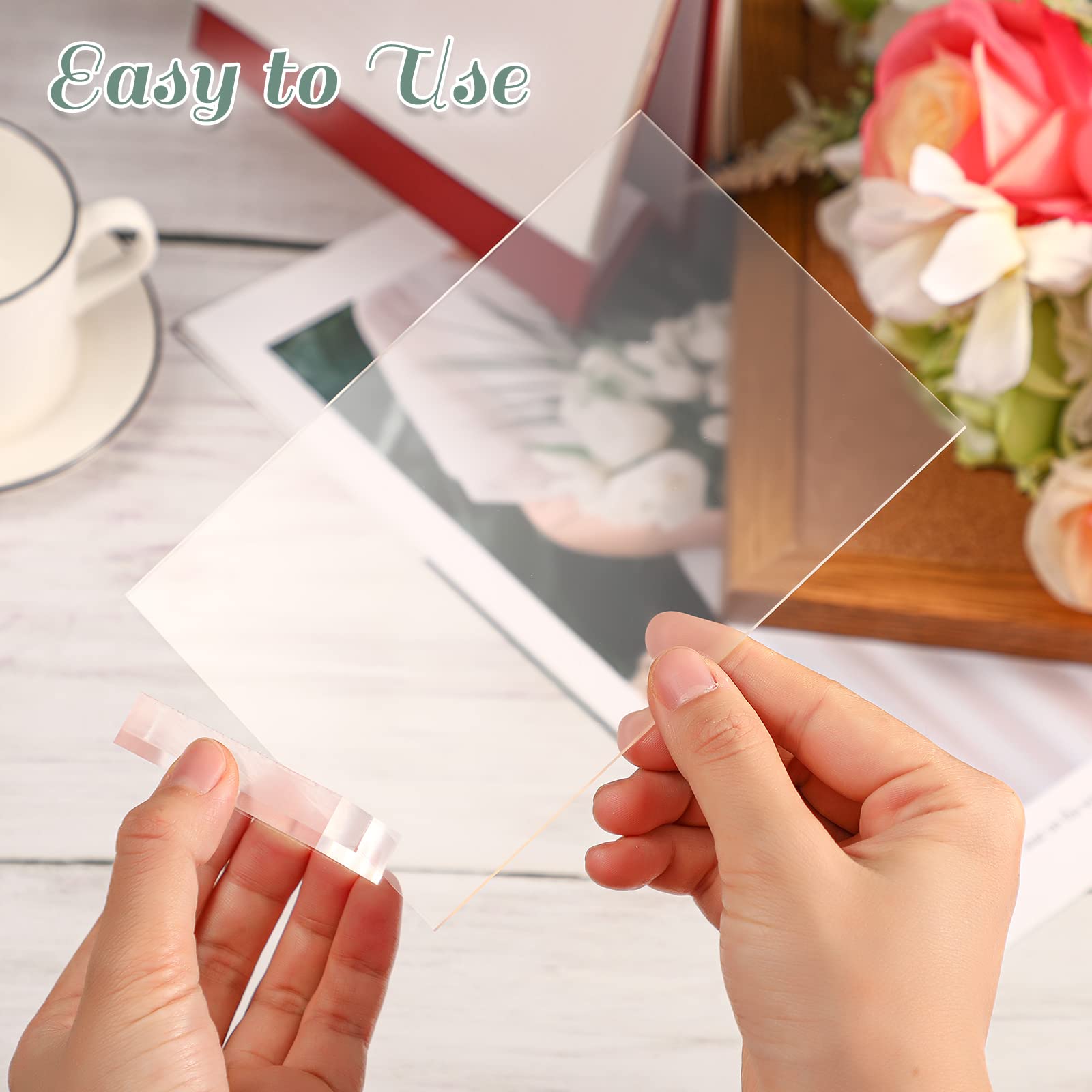 12 Pcs Clear Acrylic Place Cards with 12 Acrylic Holder Wedding Table Numbers with Acrylic Stand DIY Table Name Cards Plates for Wedding Reception Banquet Decors(5 x 7 x 0.08 Inch)