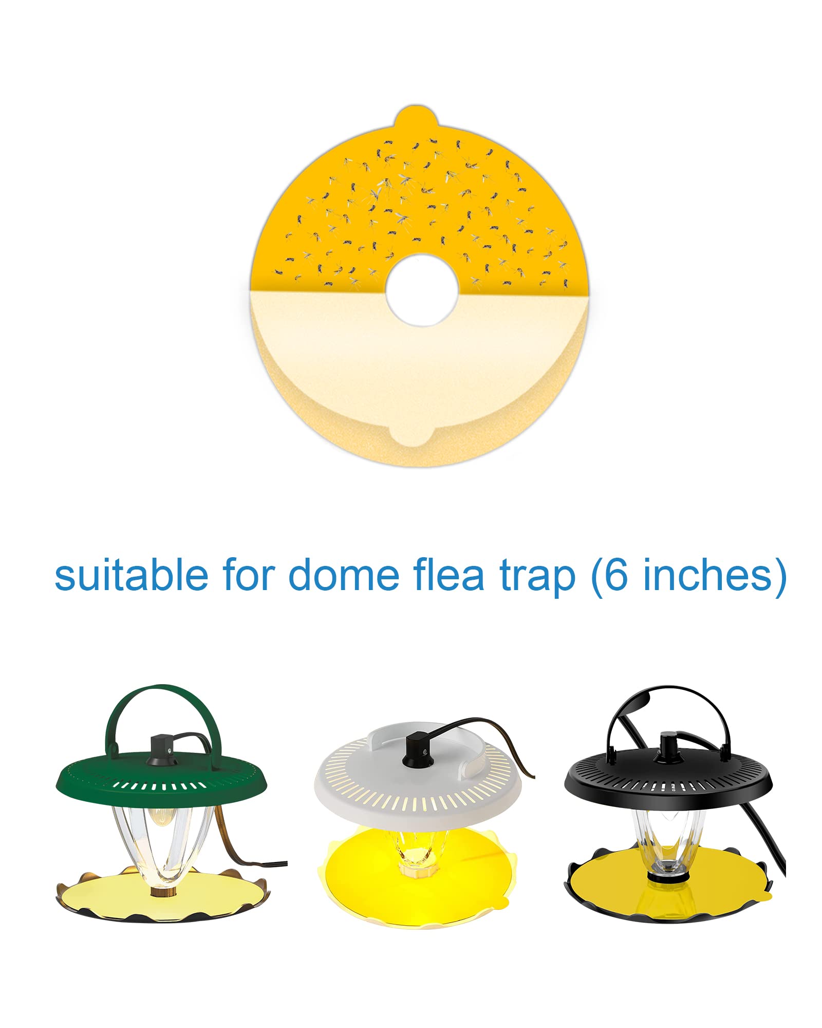 12 Pcs Flea Trap Refill Discs 6" Replacement Glue Boards with Hole for Flea Traps for Inside Your Home, Sticky Pads for Fleas, Bugs, Flies, Mosquitos, etc