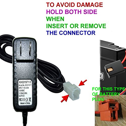 KHOI1971 Wall Charger AC Adapter Cable Compatible with Kid Trax Rideamales Dino Dinosaur Play Ride on 6V Battery Charger