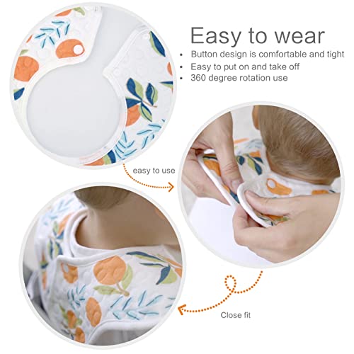 10-Pack 360 Rotate Baby Bibs for Eating and Drooling, Soft and Waterproof Bibs for Boys Girls