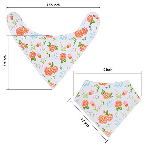 10-Pack Baby Girl Bandana Drool Bibs Gift Set for Drooling Teething by MiiYoung