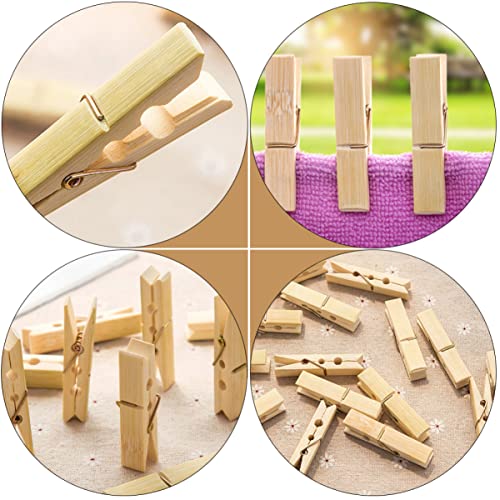 120pcs Practical Quilt Wood Houseware Clothespin, Clothesline Snack Bamboo Paper Clothespins, with Cm, Drying Multi Pegs Duty Crafts, Photo Organizer Food Hardwood Non Portable