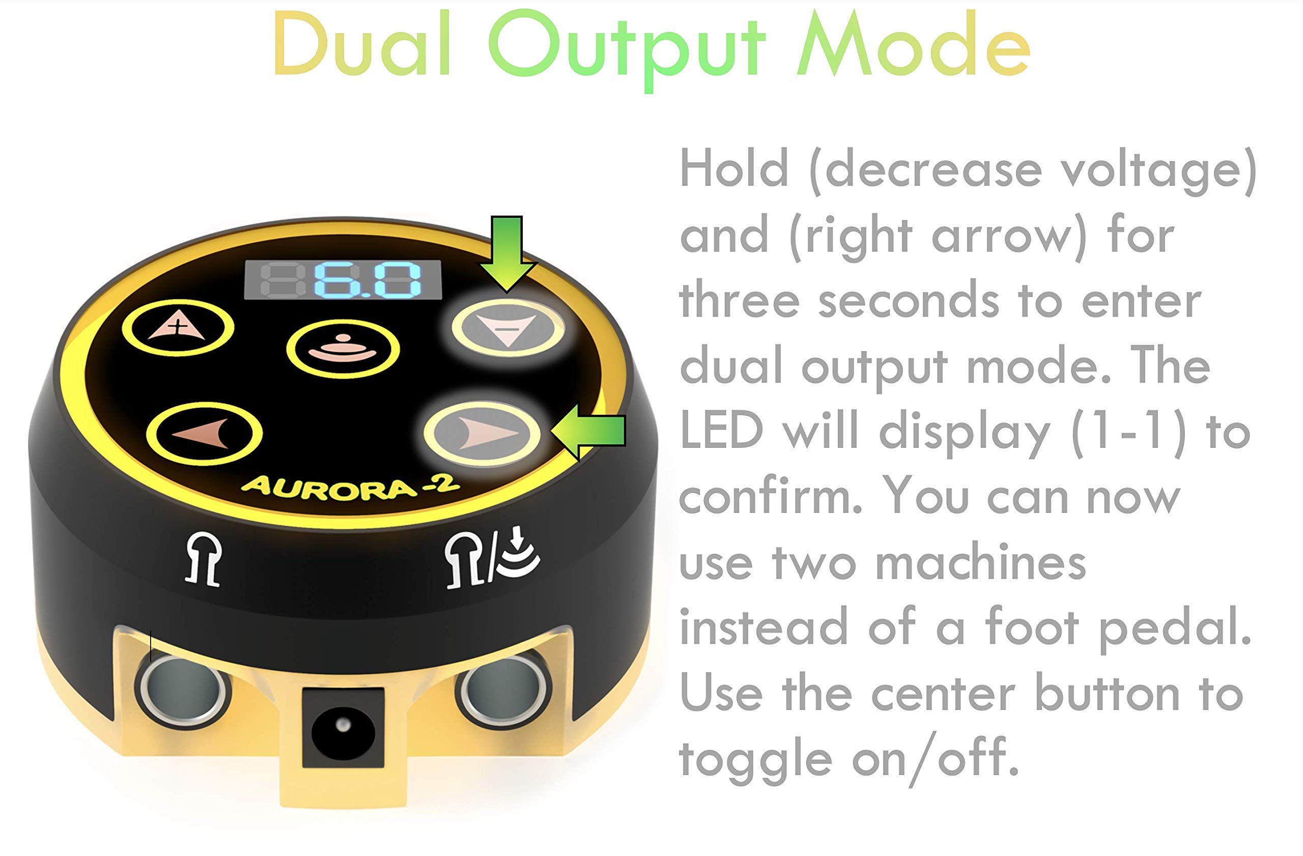Aurora II Professional Tattoo Machine Power Supply- Touchscreen, Digital Display & Color LEDs (Silver)