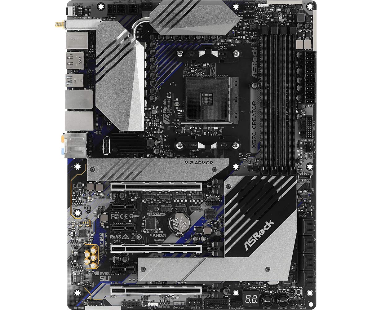 ASRock AMD Ryzen 3000 Series CPU (Soket AM4) with X570 Chipset ATX Motherboard X570 Creator