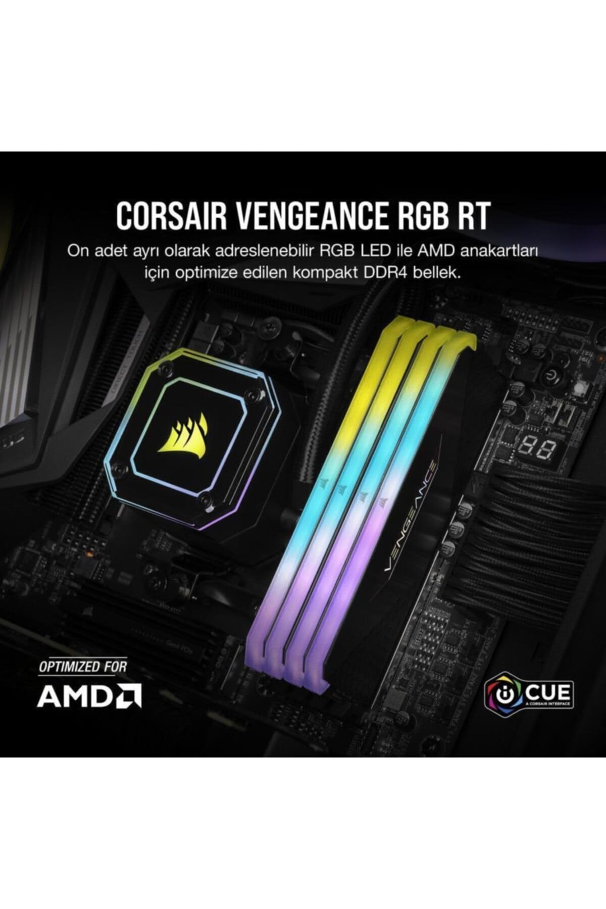CORSAIR VENGEANCE RGB RT 16GB (2x8GB) DDR4 3200 (PC4-25600) C16 1.35V Desktop Memory