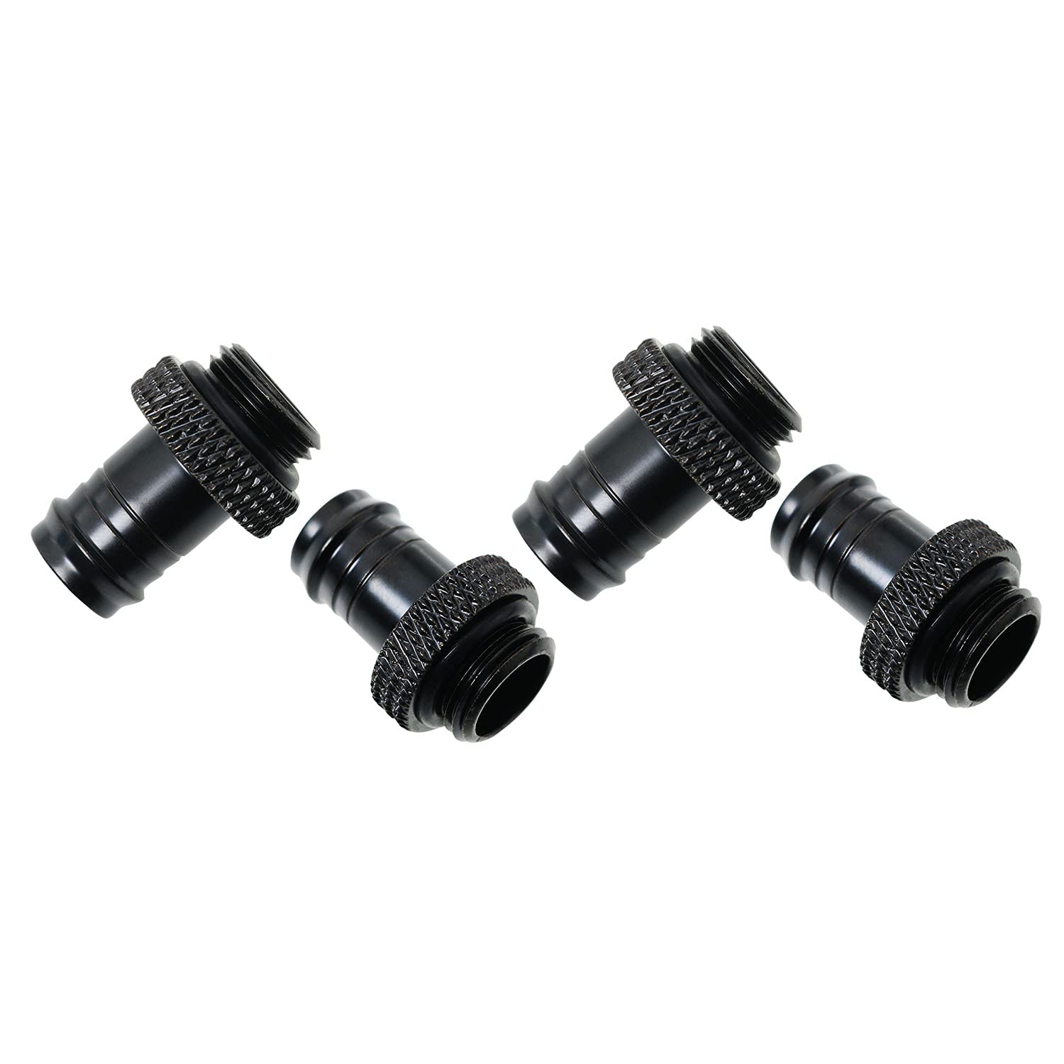 CSNSD Tube Connector 6PCS G1/4 to 3/8Inch Barb Fitting for Soft Tubing PC Water Cooling System Black