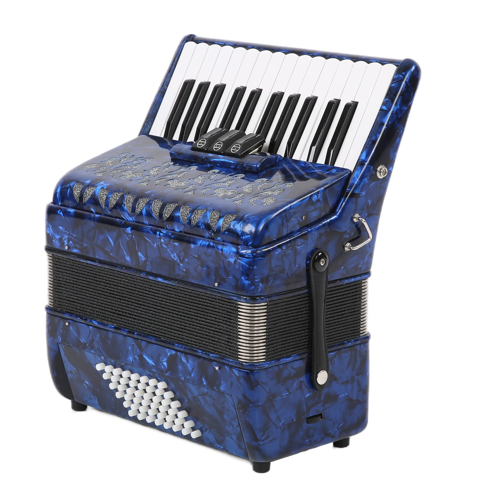 26 Key 48 Bass Piano Accordion, Professional Accordion with Accordion Backpack and Shoulder Strap Celluloid Accordion for Daily Practice Music Performance