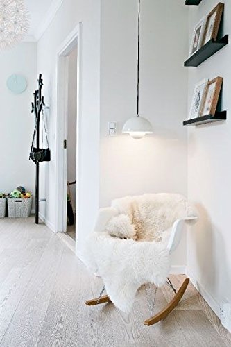 2xhome Modern Rocking Chair with Molded Plastic Armchair Shell and Wooden Rocker Legs