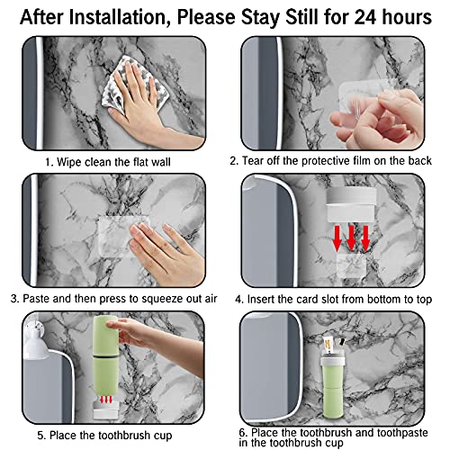 Suruid Toothbrush Case Multifunctional Toothbrush Storage Box Portable Travel Wash Cup Toothbrush Cup Wall Mounted Toothbrush Holder for Bathroom, Useful for Travel, Camping, Business, School - Green