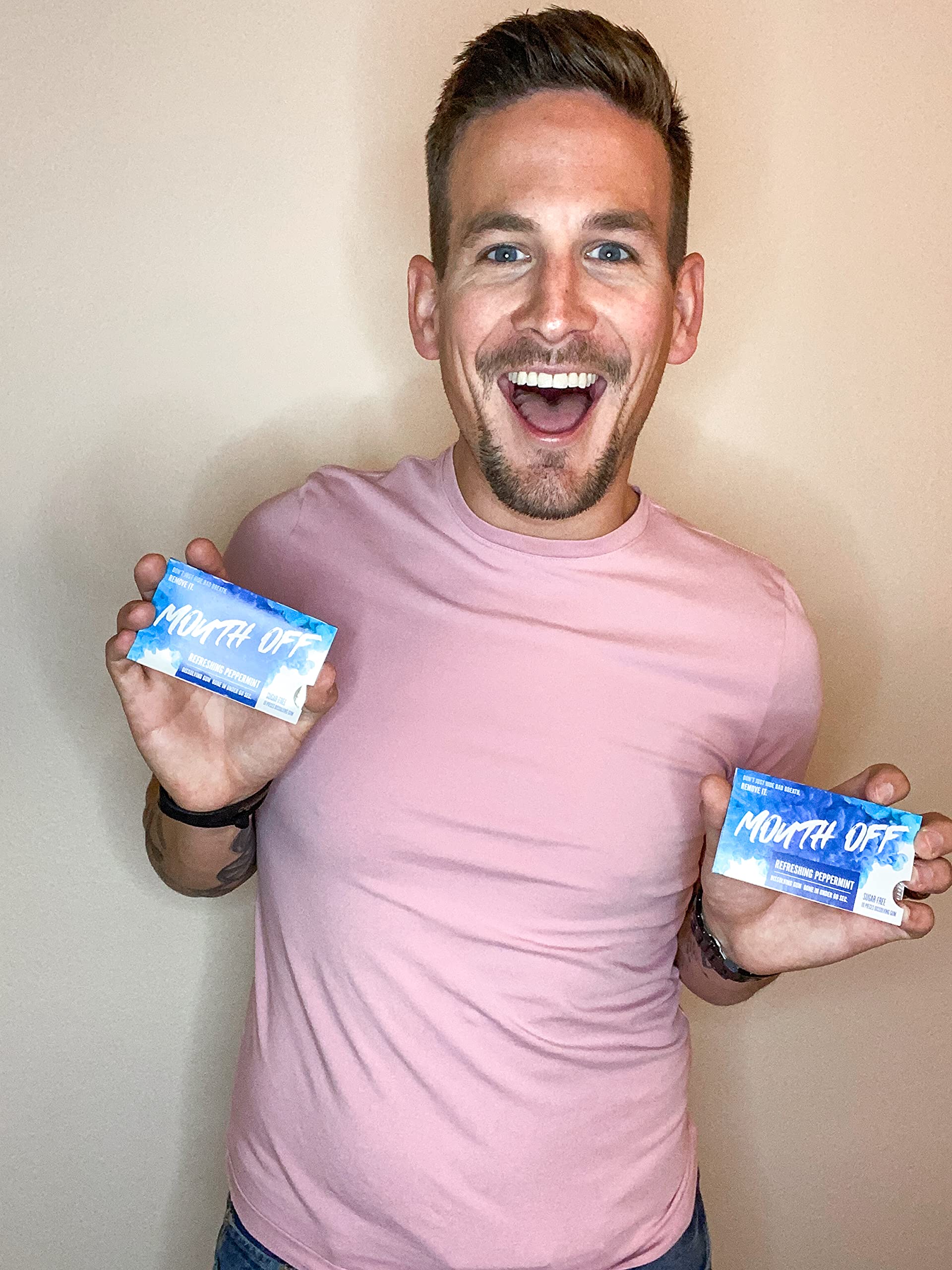 Mouth Off Breath Freshening Fast Dissolving Sugar-Free Gum, Refreshing Peppermint