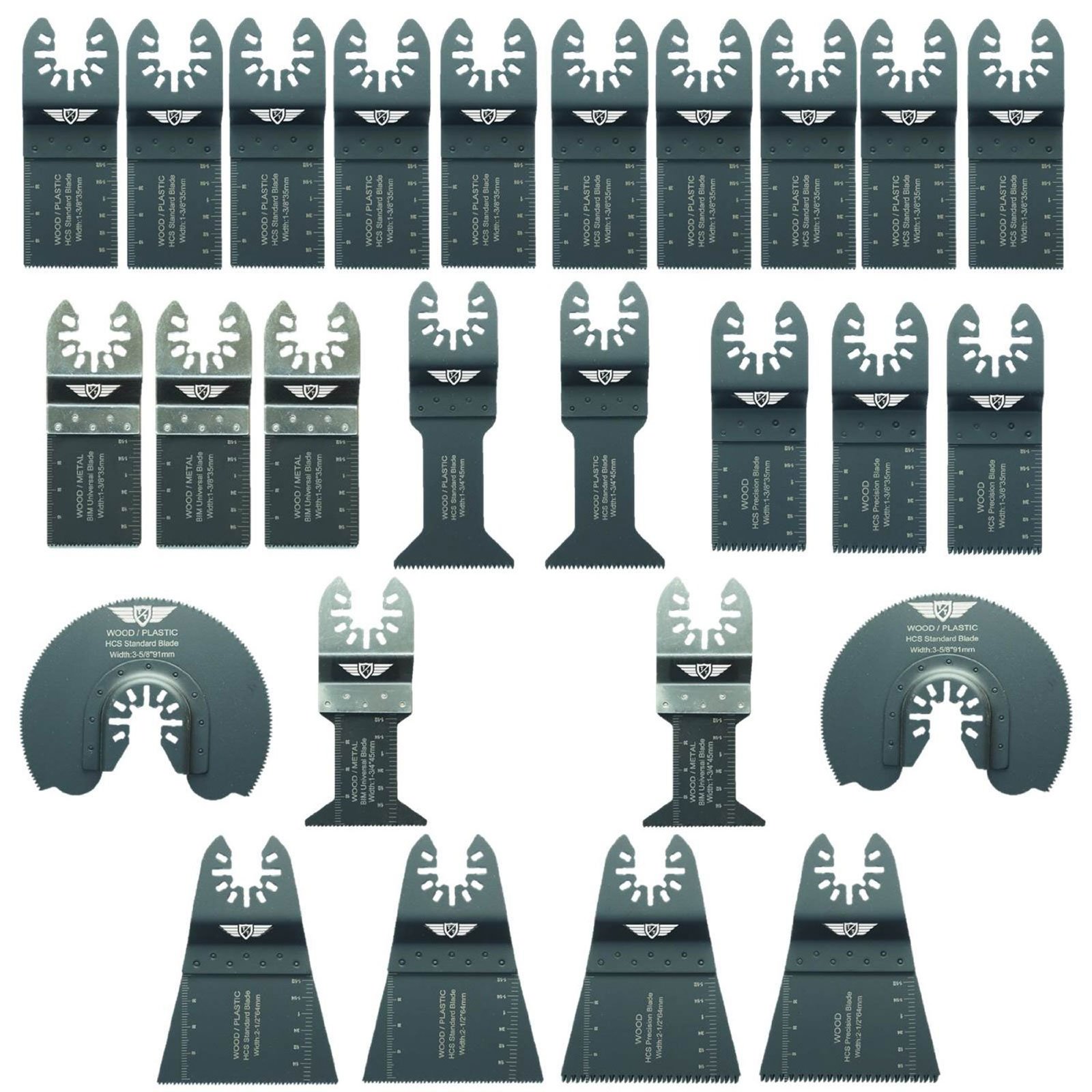 26 x TopsTools FAKA26A Fast Fit OMT Mix Blades for Dewalt Bosch Fein (Non-StarLock) Makita Milwaukee Craftsman Chicago Ryobi Rockwell (HyperLock) Porter Cable Multi Tool Accessories