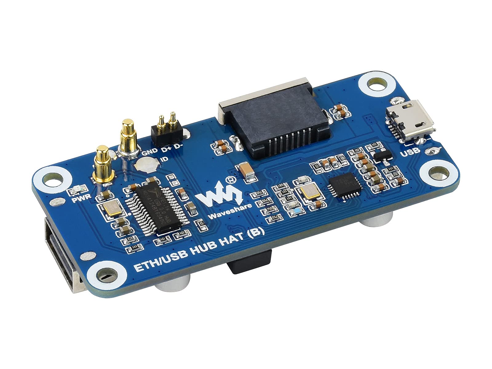 Ethernet/USB HUB HAT for Raspberry Pi 4 B/3 B+/3A+/2B/Zero/Zero W/Zero WH, with 1x RJ45 10/100M Ethernet Port, 3X USB 2.0 Ports Compatible with USB 2.0/1.1
