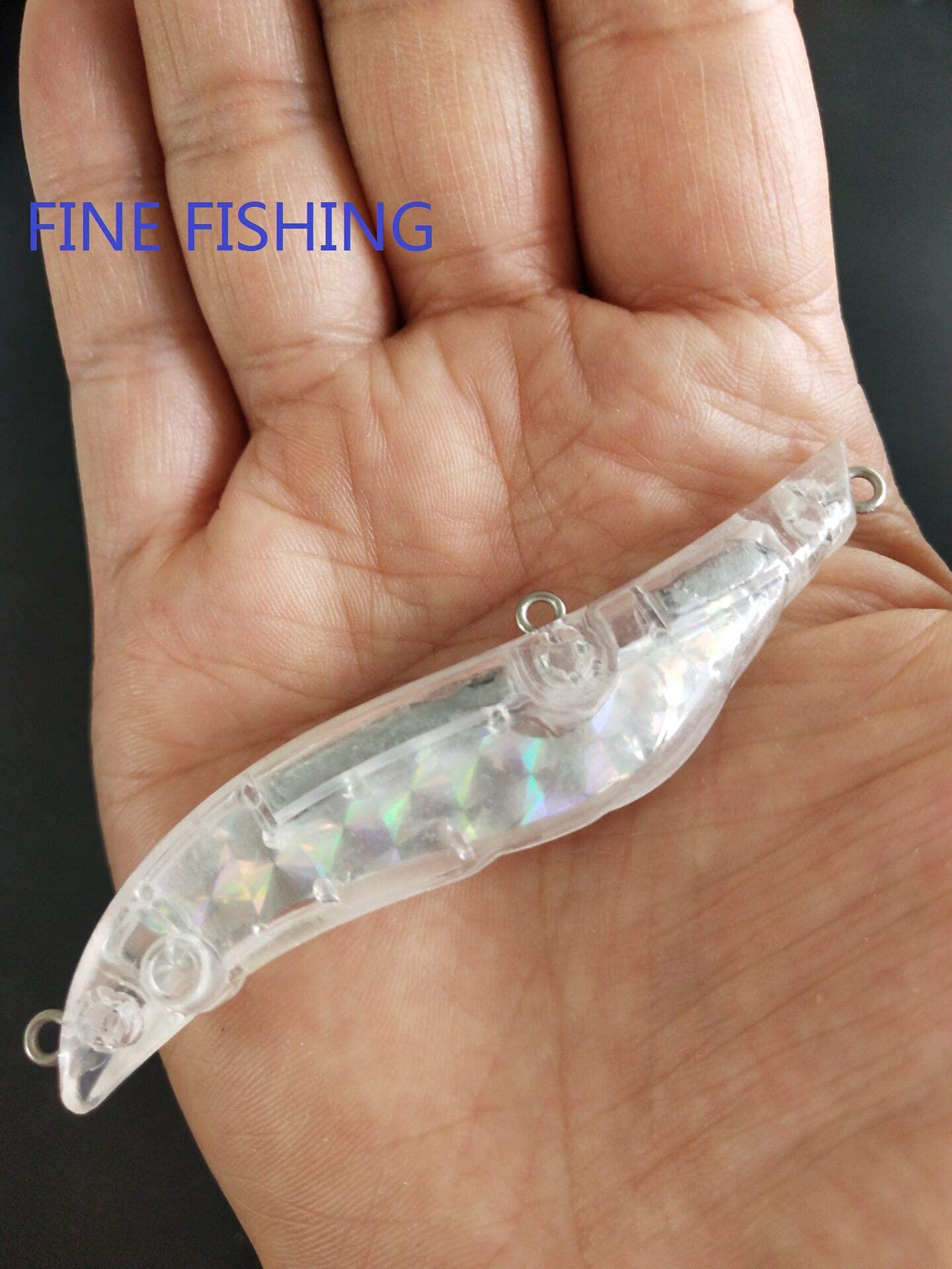 10pcs Unpainted Shrimp Fishing Lure Body 80mm 12.3g Blank Hard topwater Lures 6040# Free Eye