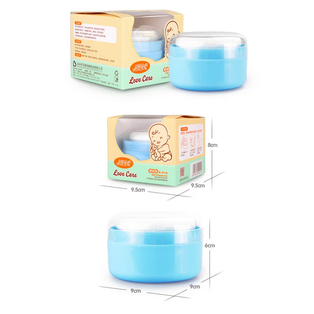 Powder Puff 2 Pcs Powder Puff Case Portable Empty Body Powder Container Dispenser Case with Sifter and Powder Puffs for Infant Baby Newborn Baby Puffs