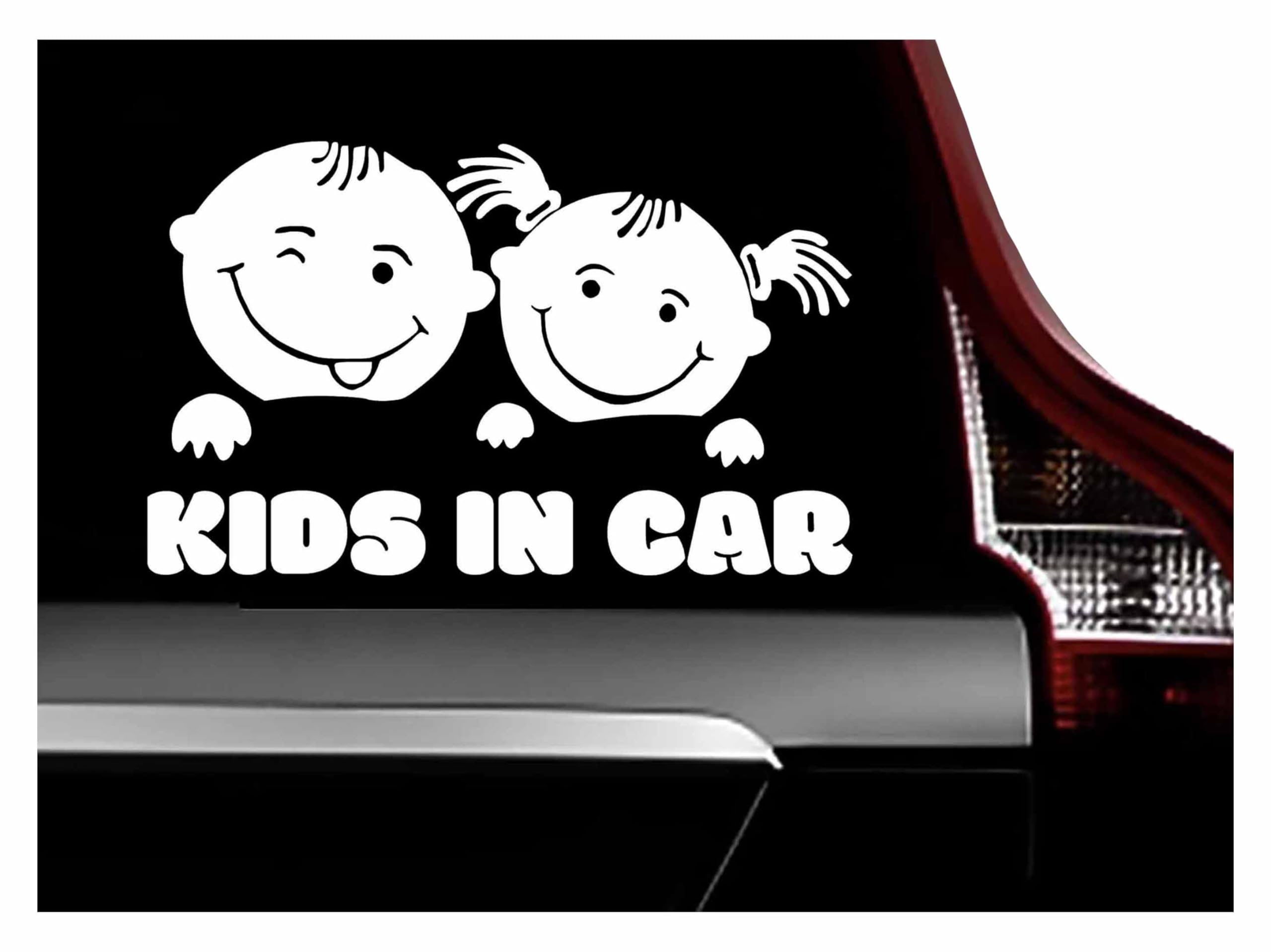 ASTUTE GRACE Kids in car Baby on Board Sticker for Cars Baby on Board Signs for Car Durable and Strong Adhesive White 7 x 4.3 inch AG-608