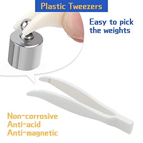 Scale Balance Calibration Weights, 10mg-100g Gram Precision Steel Scale Calibration Weight Kit with Case & Tweezers for Digital Scale Balance, Jewellery Scale, Lab Educational Science