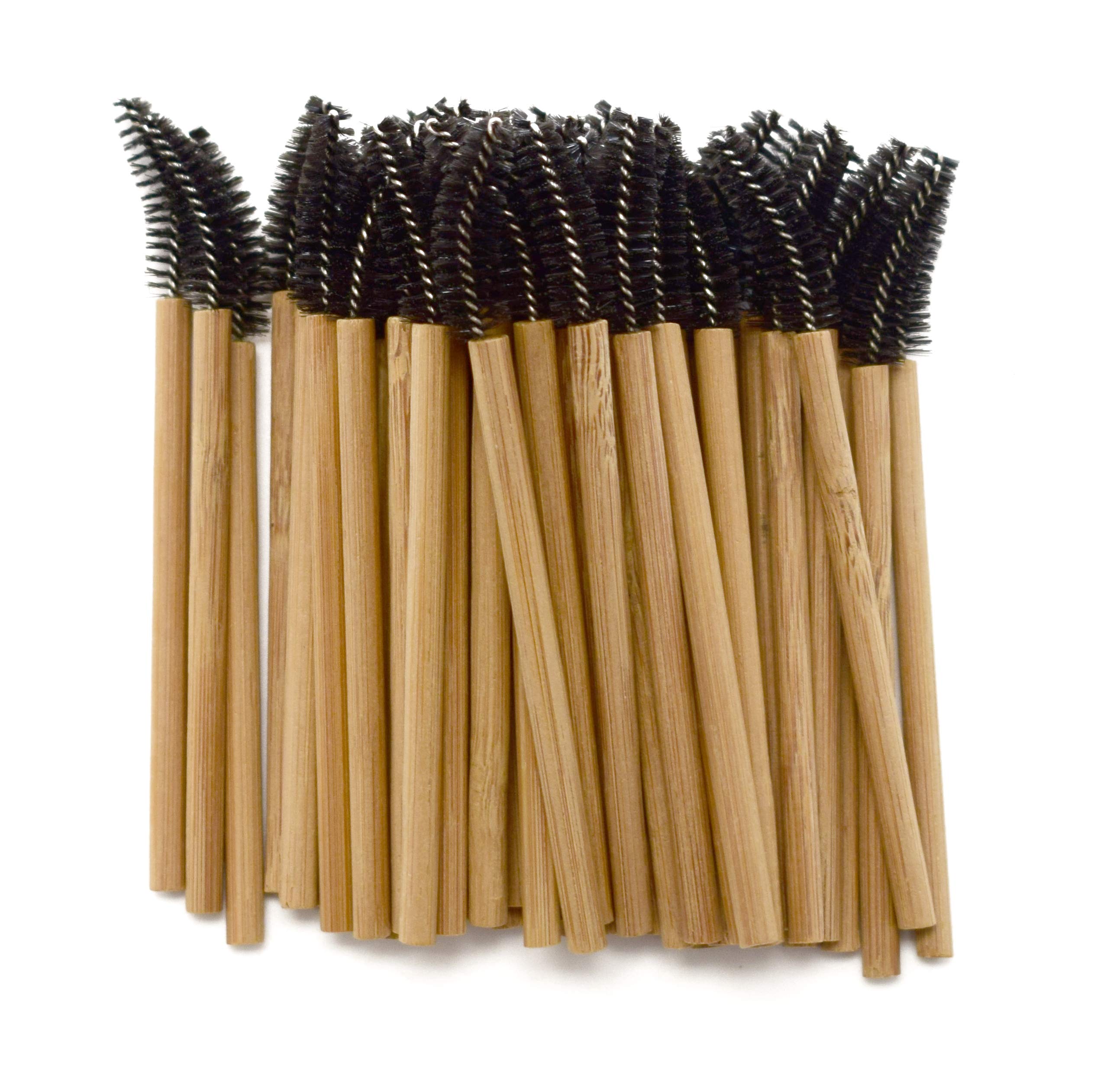 Artist's Choice Eco Friendly Bamboo Curved Mascara Wands - Lifts, Separates, and Enhances Eye Lashes, High Bristle Density, Single-Use Option for Professionals