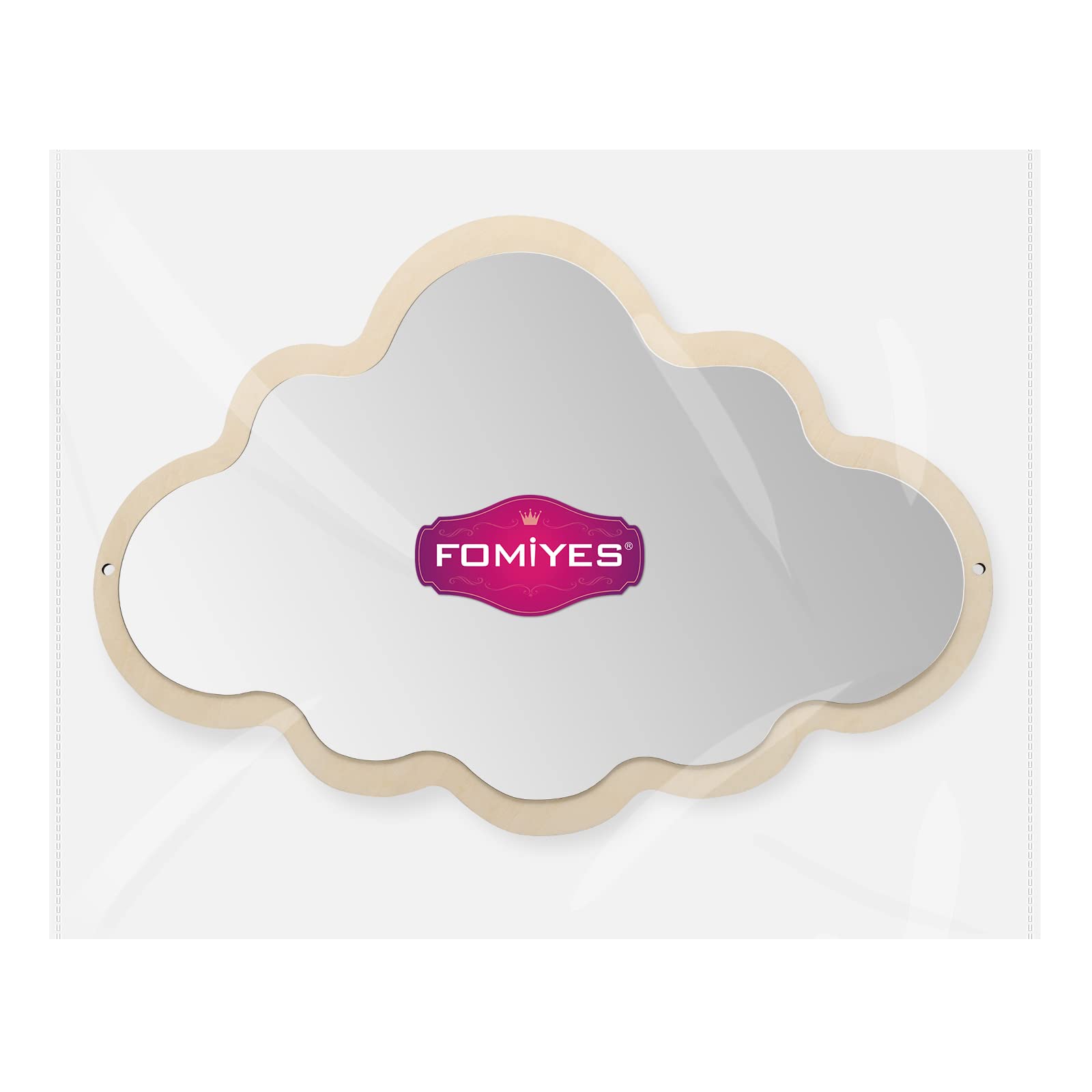 Mirror Cloud Wooden Mirror Cartoon Safety Shatterproof Mirror Wall Sticker Nordic Bedroom Nursery Decoration Mirror