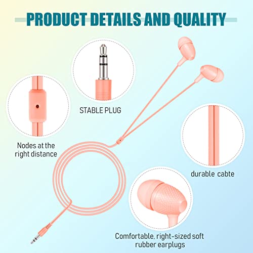 250 Pack Earbuds Bulk Kids Earbuds Headphones Classroom Earphones with Wire Ear Headphones for Schools Classrooms Libraries Children Students Gift (Multi Colors)