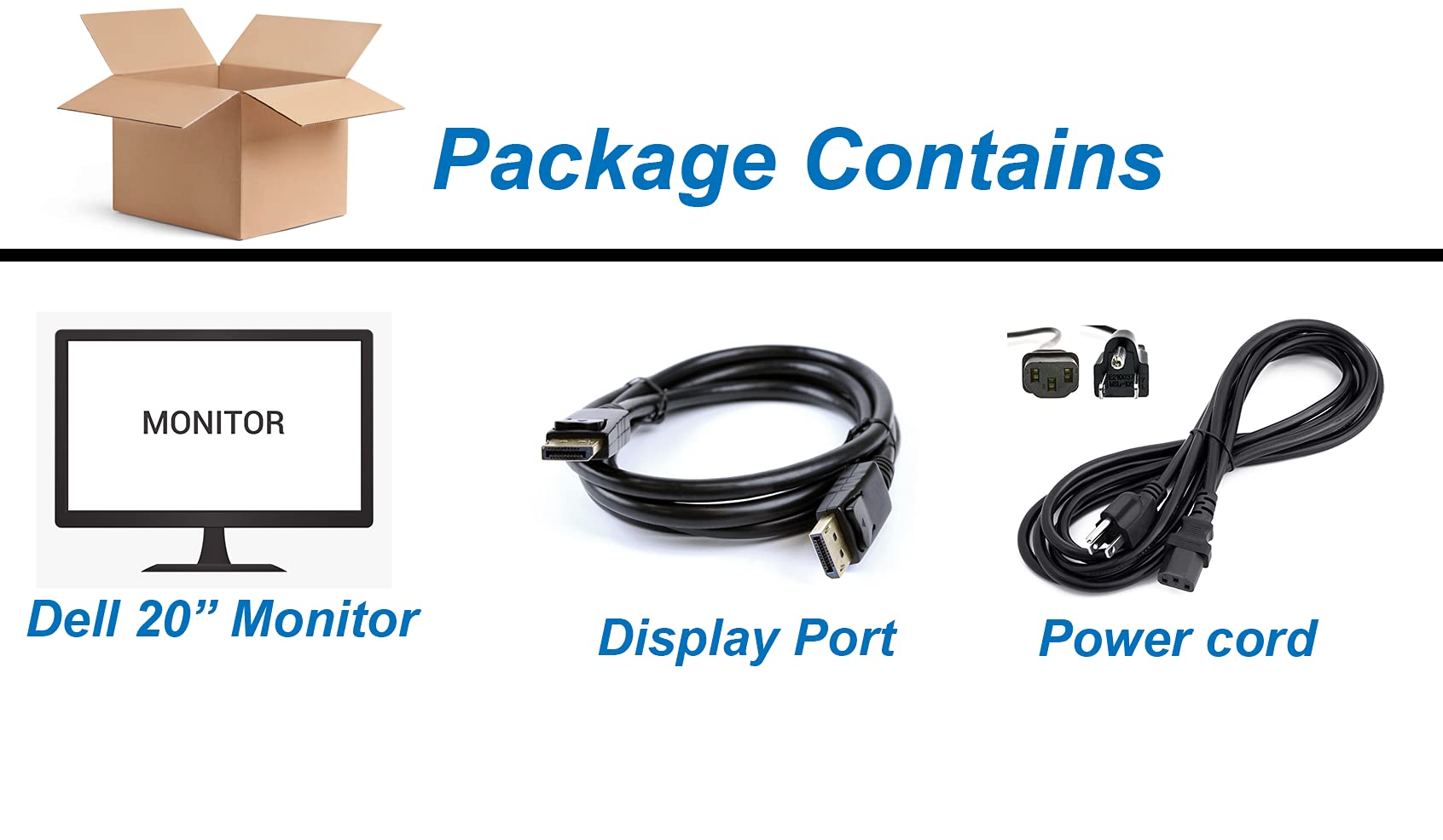 Dell P2014HT Widescreen 20 inch LED Monitor, VGA, Display Port, DVI, 16.7 Million Colors, 178 Degree Viewing Angle, Built-in USB Hub, HD at 60Hz, 8ms Response time (Renewed)