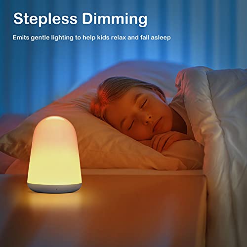 BAXIA TECHNOLOGY Night Light for Kids Room Touch Lamp for Bedroom,Rechargeable Kids Night Light Bedside Lamp with 7 Colors Changing & Dimming