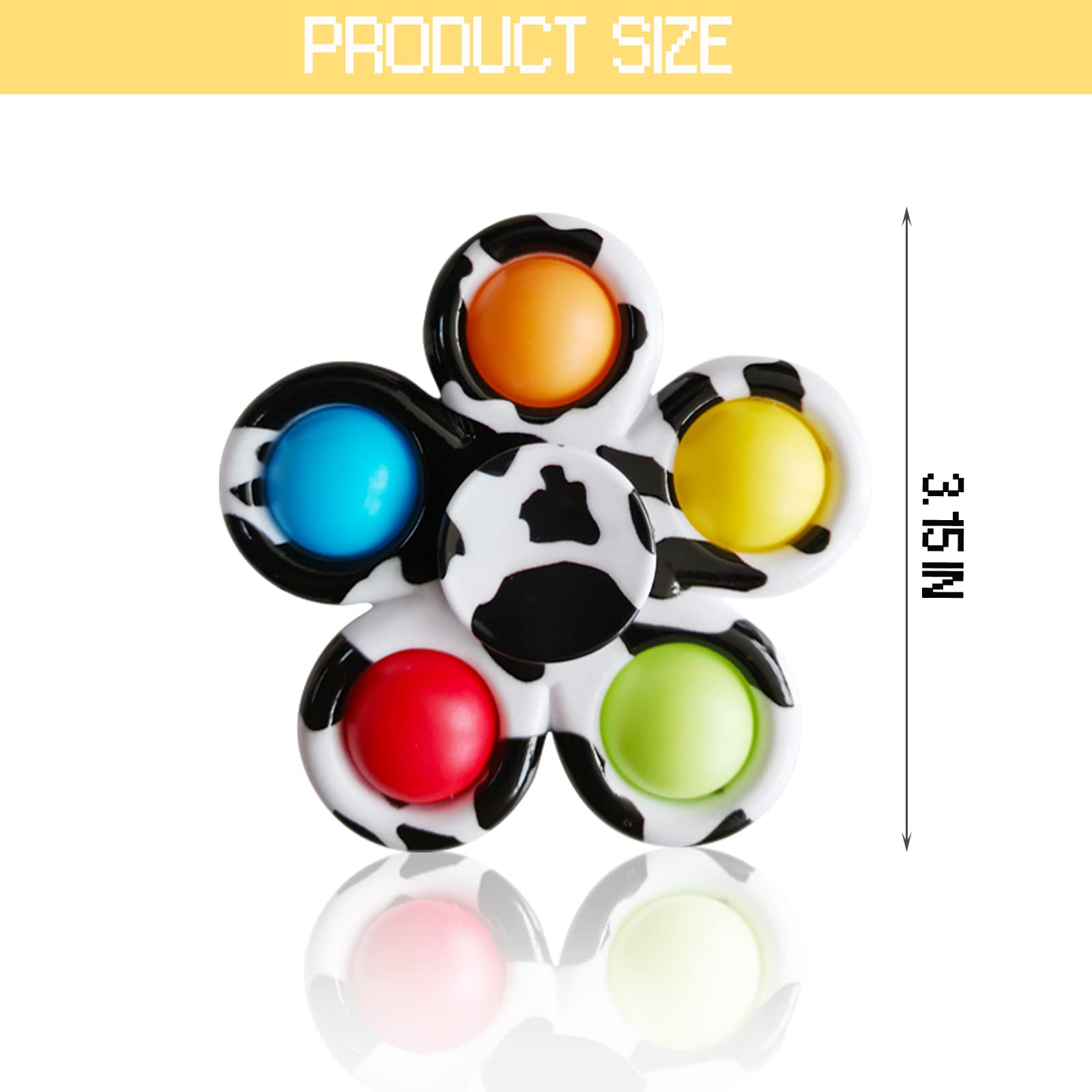 12 Pcs Pop Bubble Fidget Spinners for Party Favors, Hand Fidget Bulk Toys for Classroom Prizes, Christmas Valentine Gifts Goodie Bag Stocking Easter Basket Stuffers for Kids