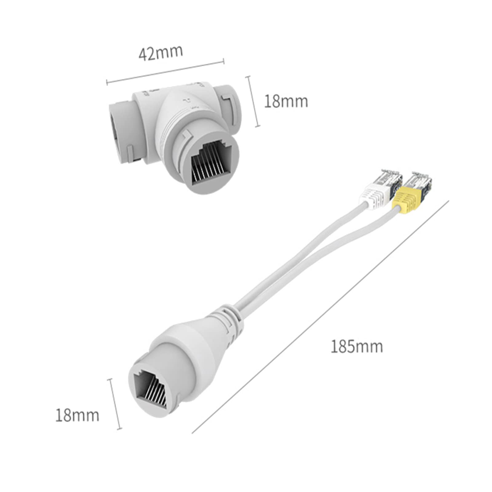 Cqenpr PoE Combiner/Mux, PoE Synthesis Separation,Support IEEE802.3af/at Protocol, Max Transmission 130M, Electronic Isolation.