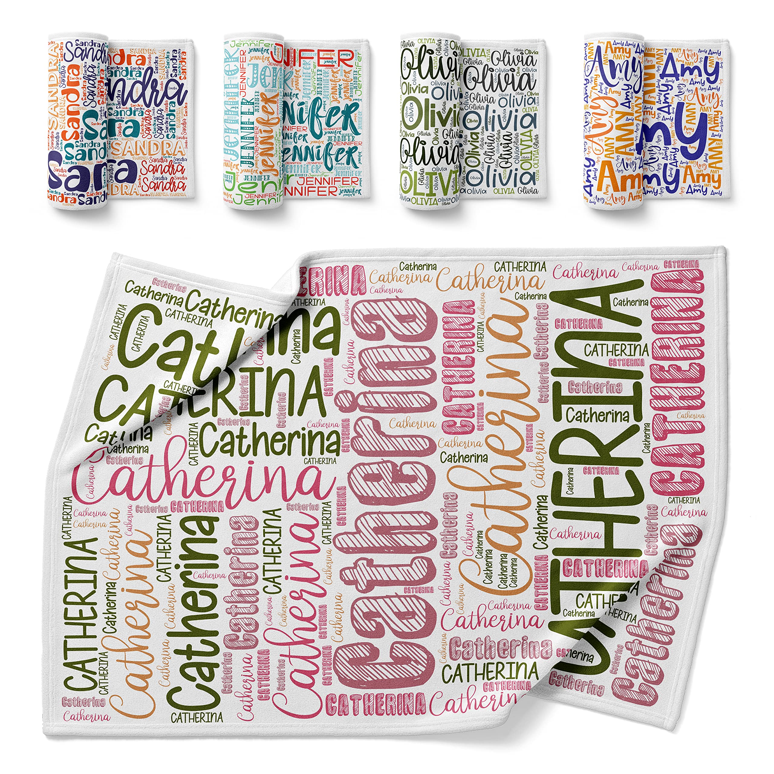 Be Burgundy Personalized Baby Blanket for Kids w/Word Art Names, 30 x 40 Inches, 12 Colors & 9 Fonts, Custom Kids Throw Blankets