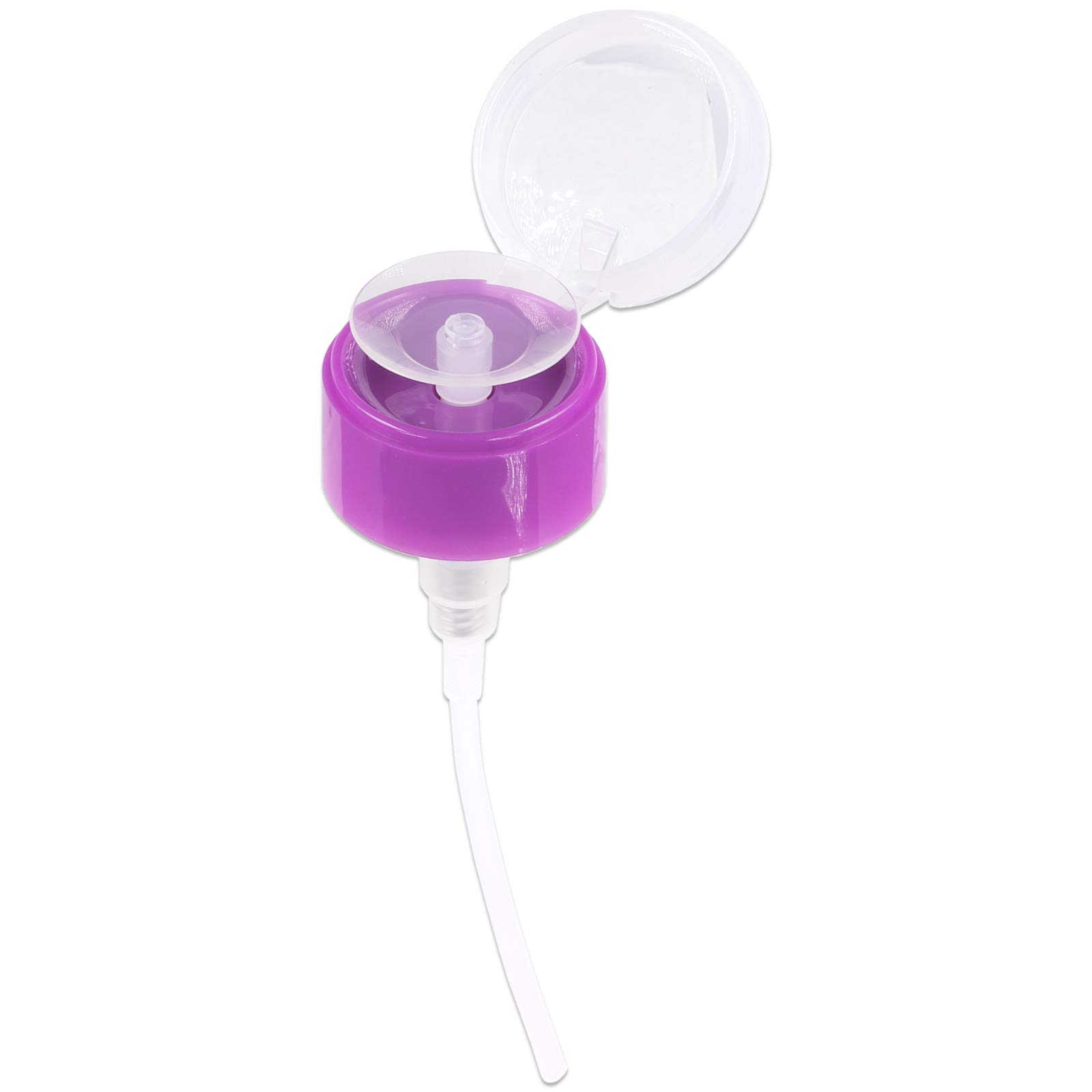 3oz Push Down Pump Dispenser Flip Top Cap Refillable Empty Bottle - Color: Purple - Lockable Travel Cosmetic Packaging Empty Bottle for Nail Polish Manicure