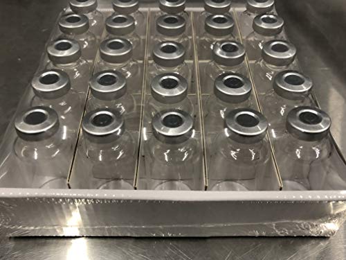 20ml Sterile Serum Vial 25 Pack Silver Aluminum Seals